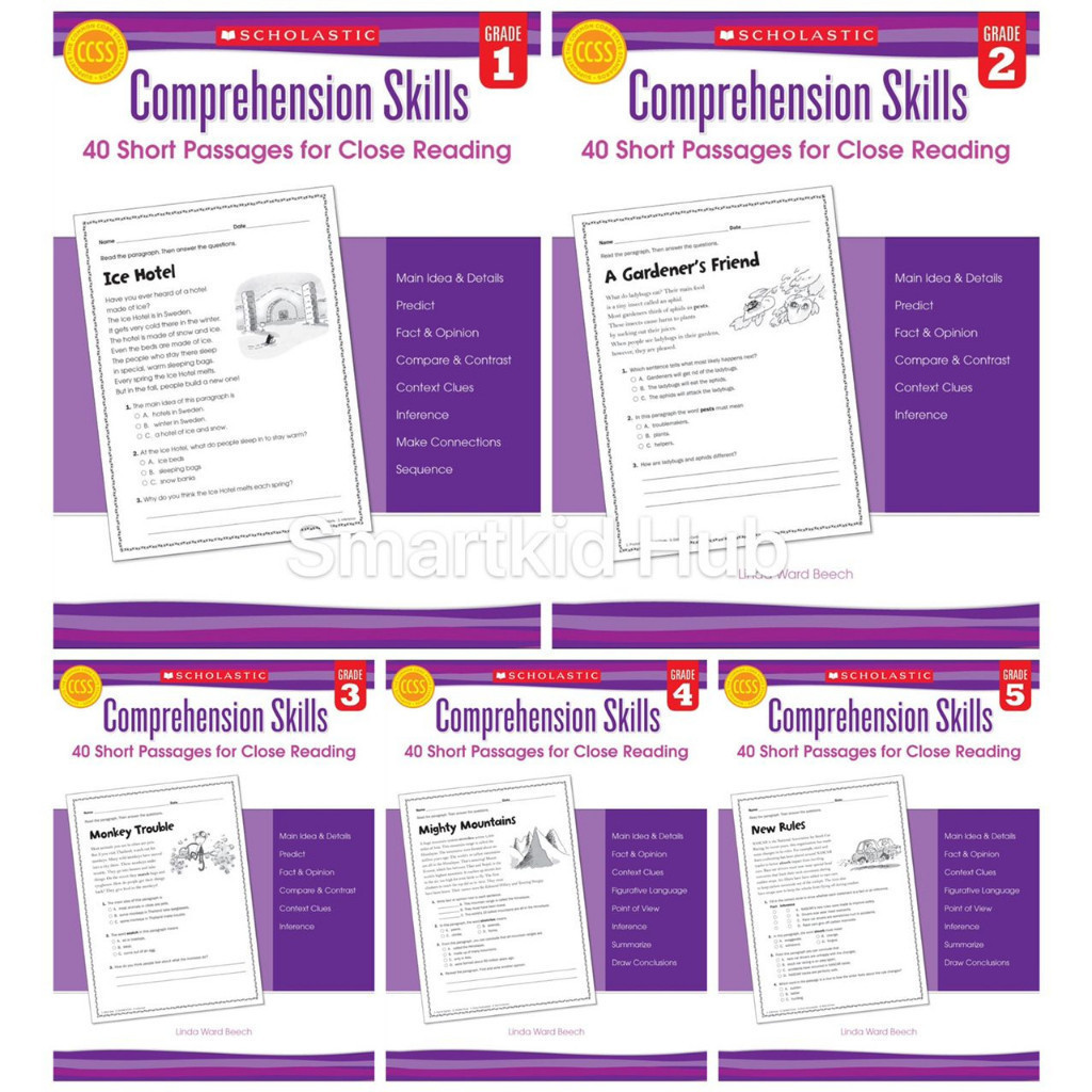 Jual BUKU CETAK Scholastic Comprehension Skills Grade 1/2/3/4/5 40 ...