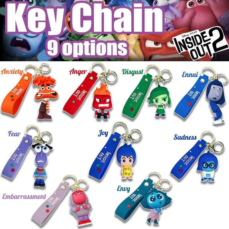 Jual Inside Out2 Keychain Pixar New Cartoon Anime Anxiety Envy ...