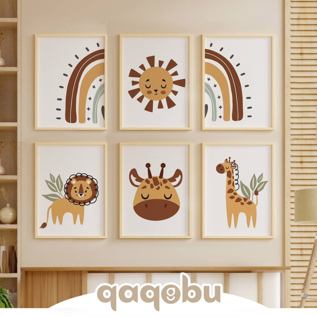 Jual Poster Bingkai A3 Hiasan Dinding Ruang Tamu Aesthetic Boho Cartoon ...