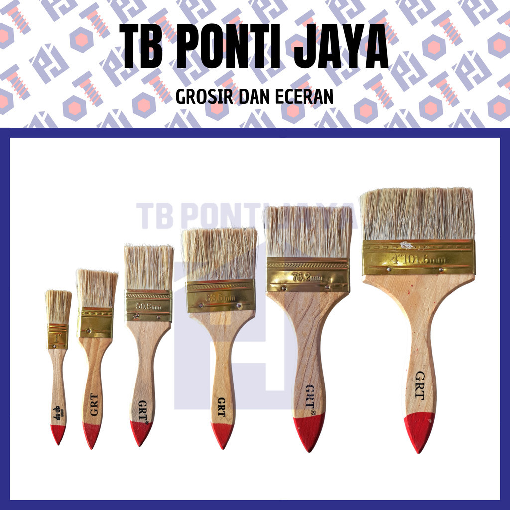 Jual Kuas Cat GRT / Kuas Cat Kayu Besi Tembok | Shopee Indonesia