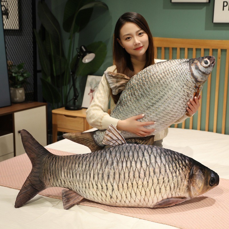 Jual Giant Creative Simulation Fish Bream Tuna Salmon Plush Toy Cute ...