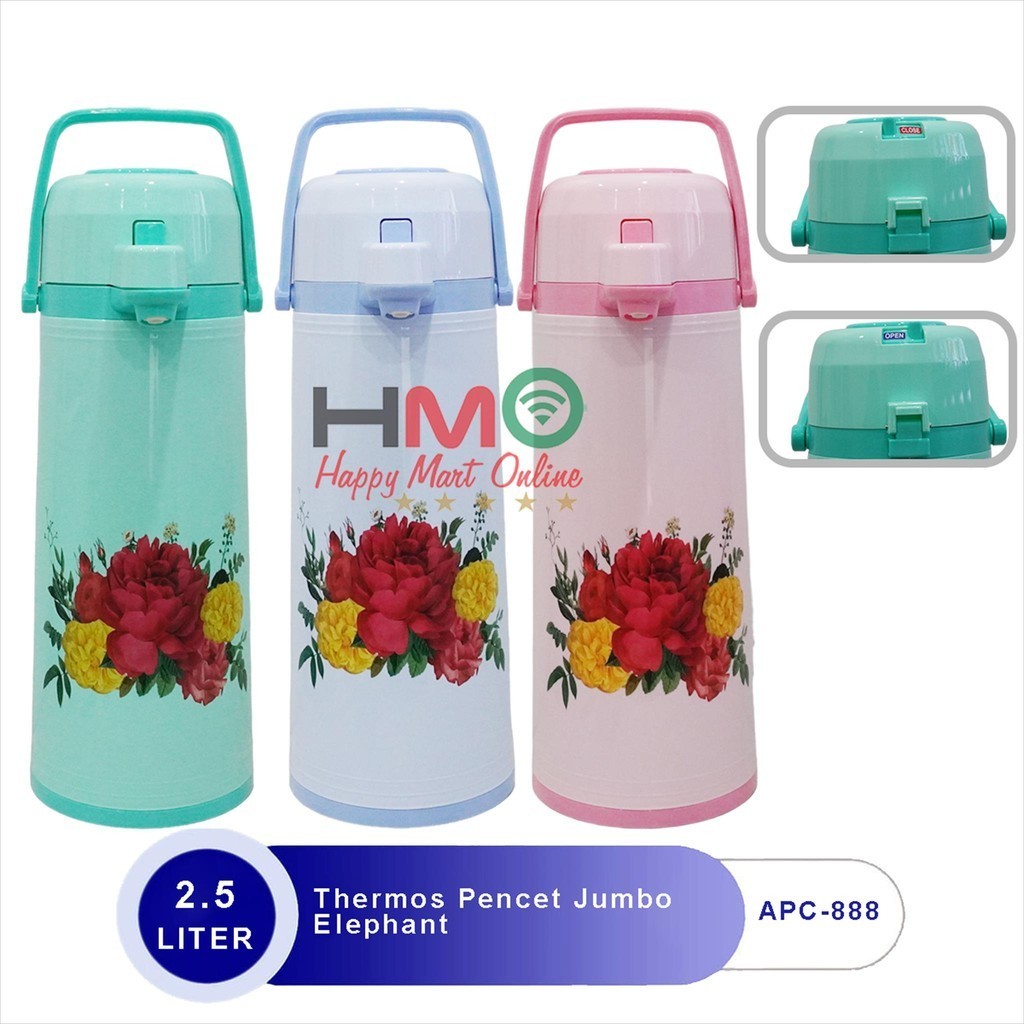 Jual Termos Pompa Air Panas 2,5 Liter Tahan Panas 48 Jam Thermos Airpot Pencet Elephant Sakura ...