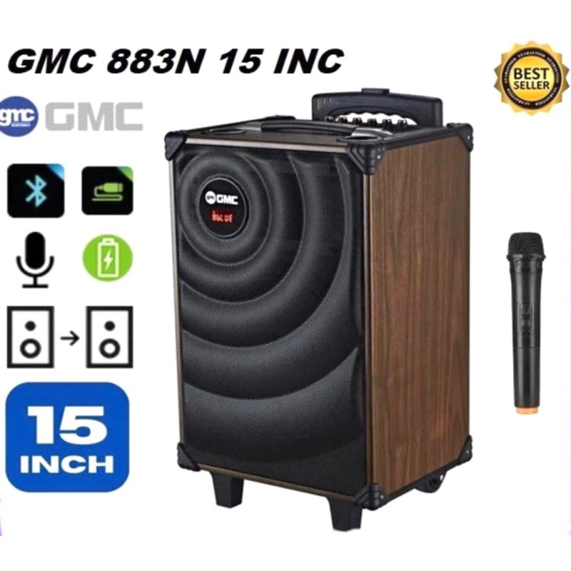 Jual Speaker Portable Bluetooth Karaoke GMC 883N 883 N 15in 15inch ...