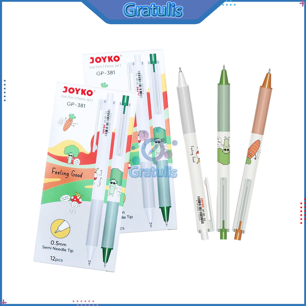 Jual PULPEN JOYKO GEL GP-381 [1 PAK] / ALAT TULIS SEKOLAH / BALLPOINT ...