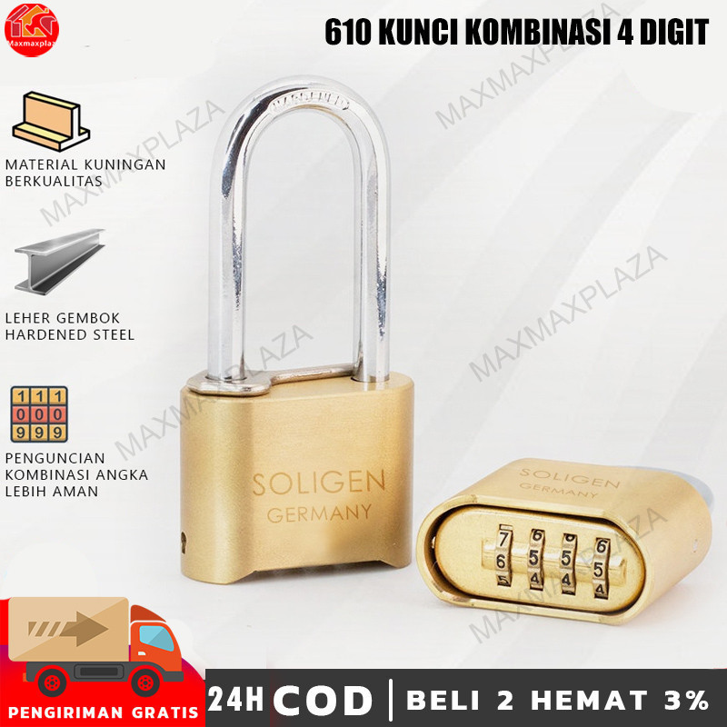 Jual Panjang Kunci Gembok Nomor Angka Pin Password Kombinasi Anti ...