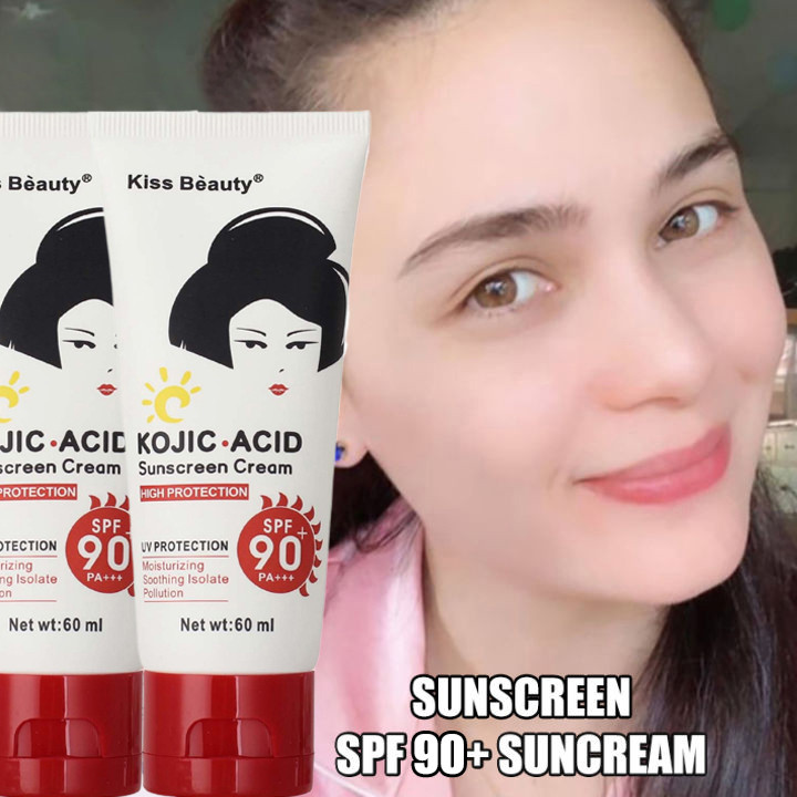 Jual Kiss Beauty Kojic Acid Sunscreen SPF90 PA+++ Guanjing Body Sublock Badan Wajah Sunscreen ...