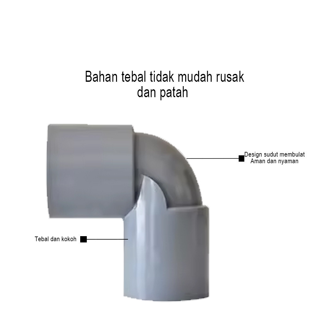 Jual SAMBUNGAN PARALON 1/2 INCH KNEE SOCKET KNIE BAHAN PVC BENTUK L ...