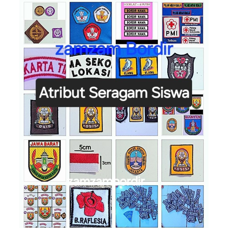 Jual Bordir ATRIBUT SERAGAM SEKOLAH, CUSTOM NAMA UKURAN 8,5X1,8CM ...