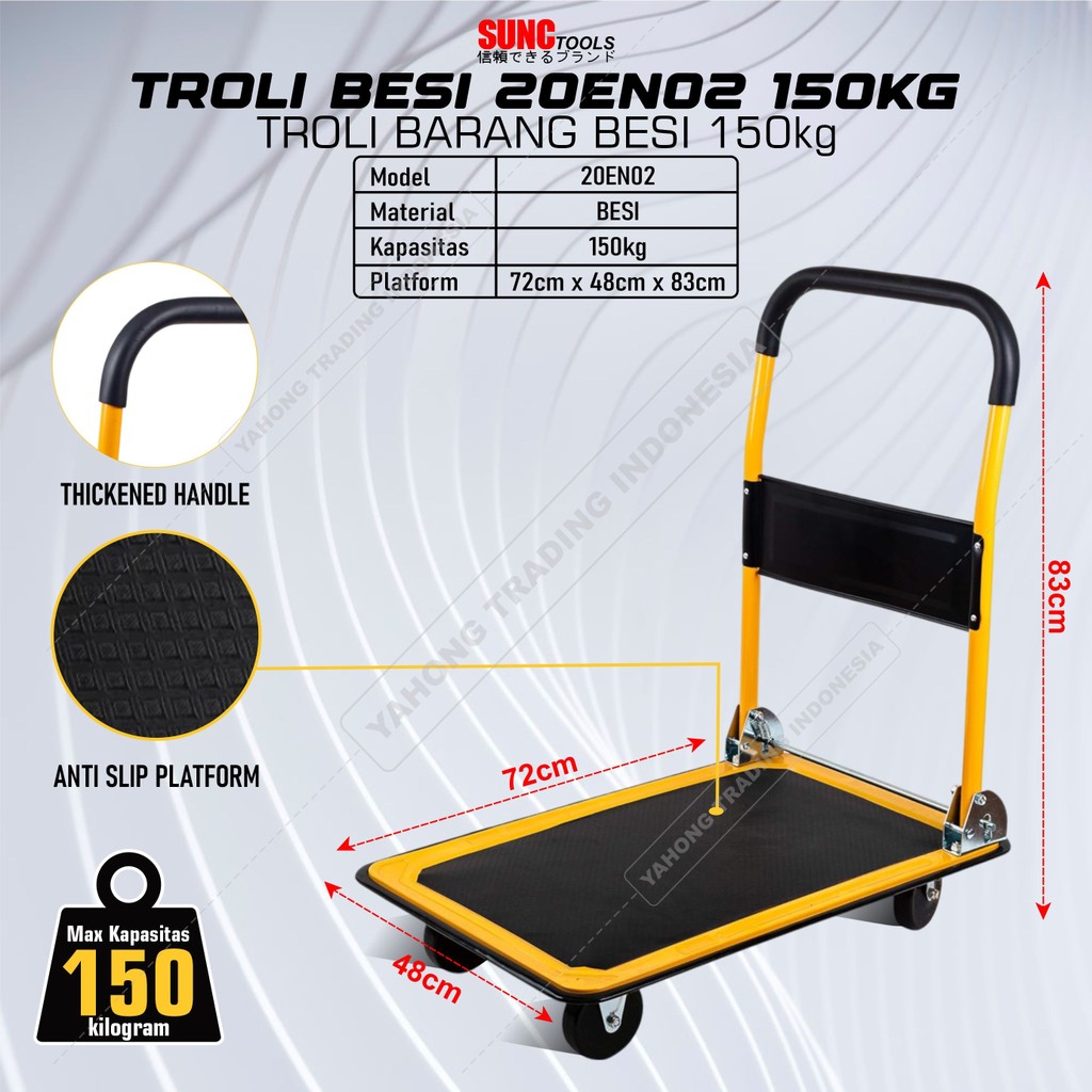 Jual Troli Lipat 150kg Trolli Besi Trolley Serbaguna Troly Barang SUNC ...