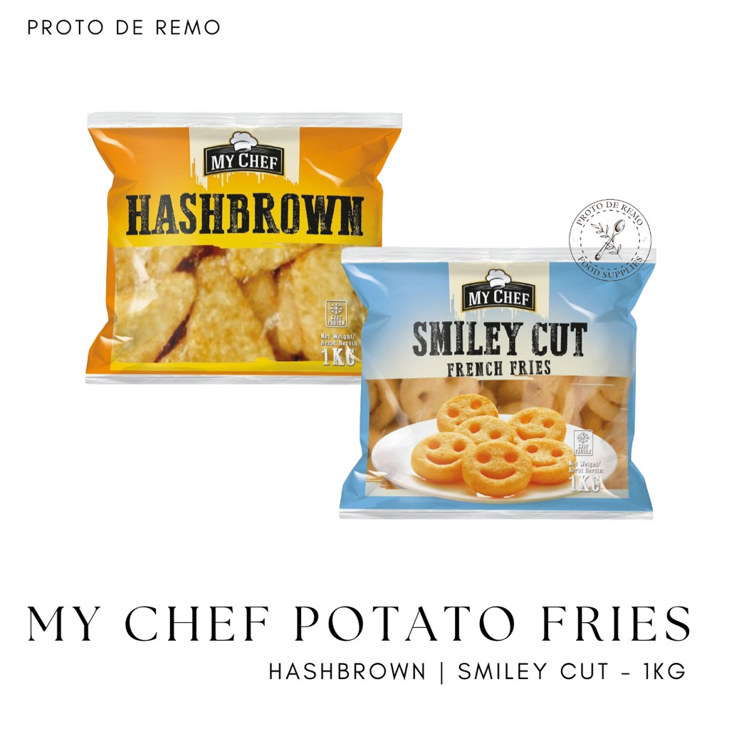 Jual My Chef Potato Hashbrown | Smiley Cut 1KG | Wedges | Sweet Potato ...