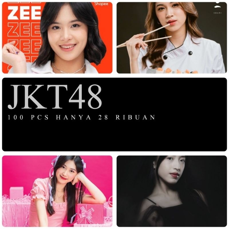 Jual PHOTOCARD JKT48 ISI 100 PCS ( SHOPEE / LOVE TEATHER / BLACKBRIDE / SUSHI ) | Shopee Indonesia