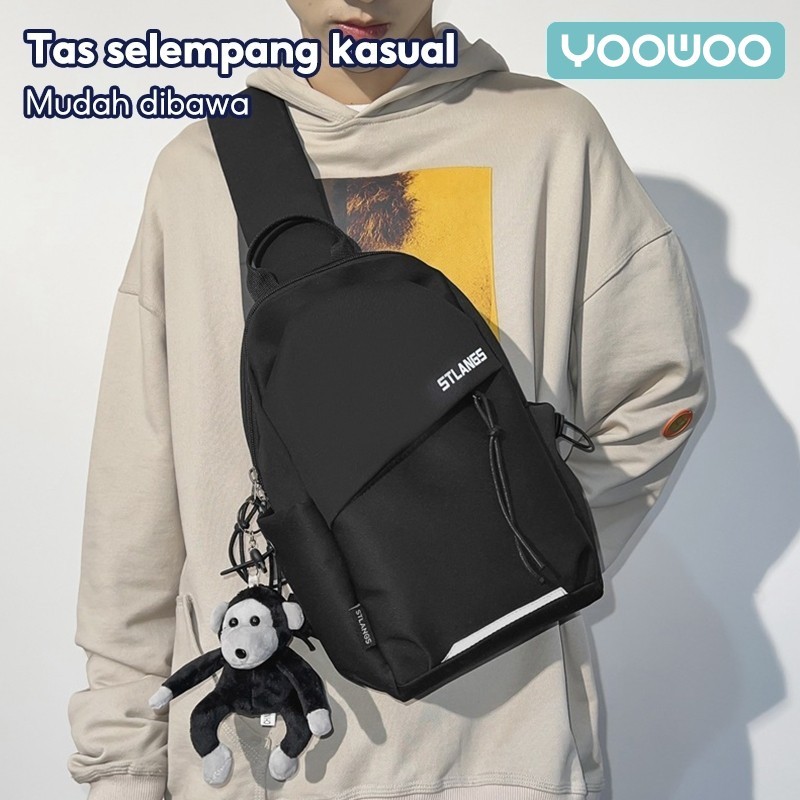 Jual YooWoo Tas Dada Ransel Pria Tas Selempang Bahu Tas Kanvas Olahraga ...