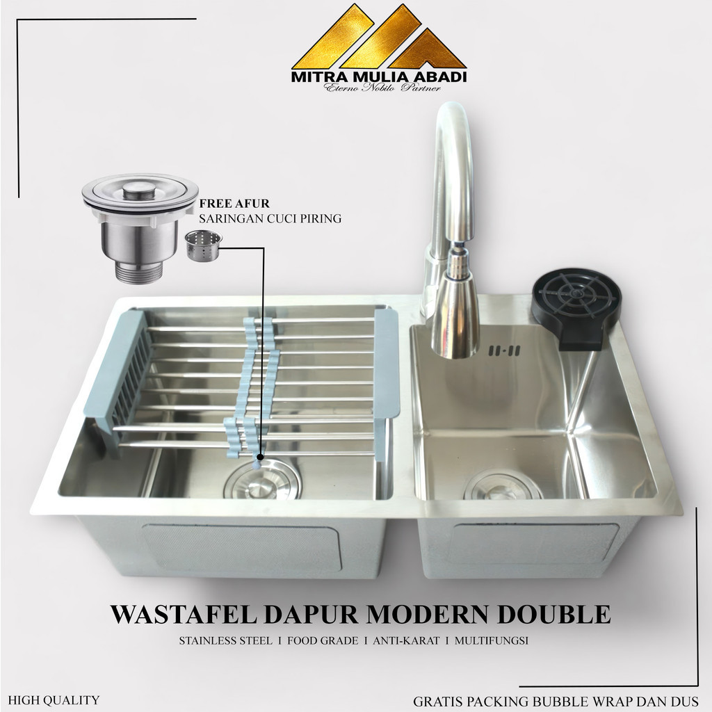 Jual Wastafel Kitchen Sink Modern Silver Stainless I Bak Cuci Piring ...
