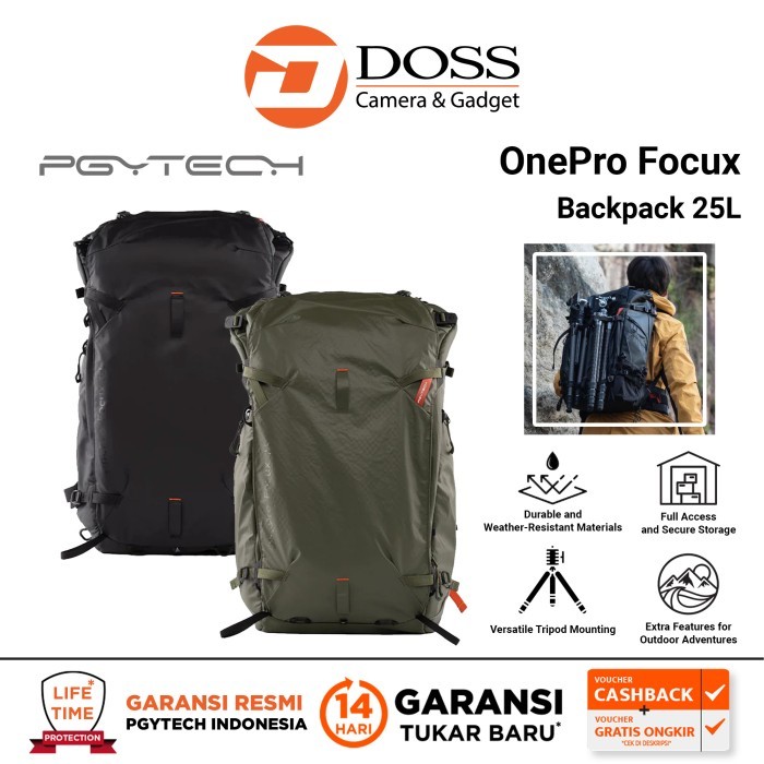 Jual PGYTECH OnePro Focux Backpack 25L Space Black Fern Green | Shopee Indonesia