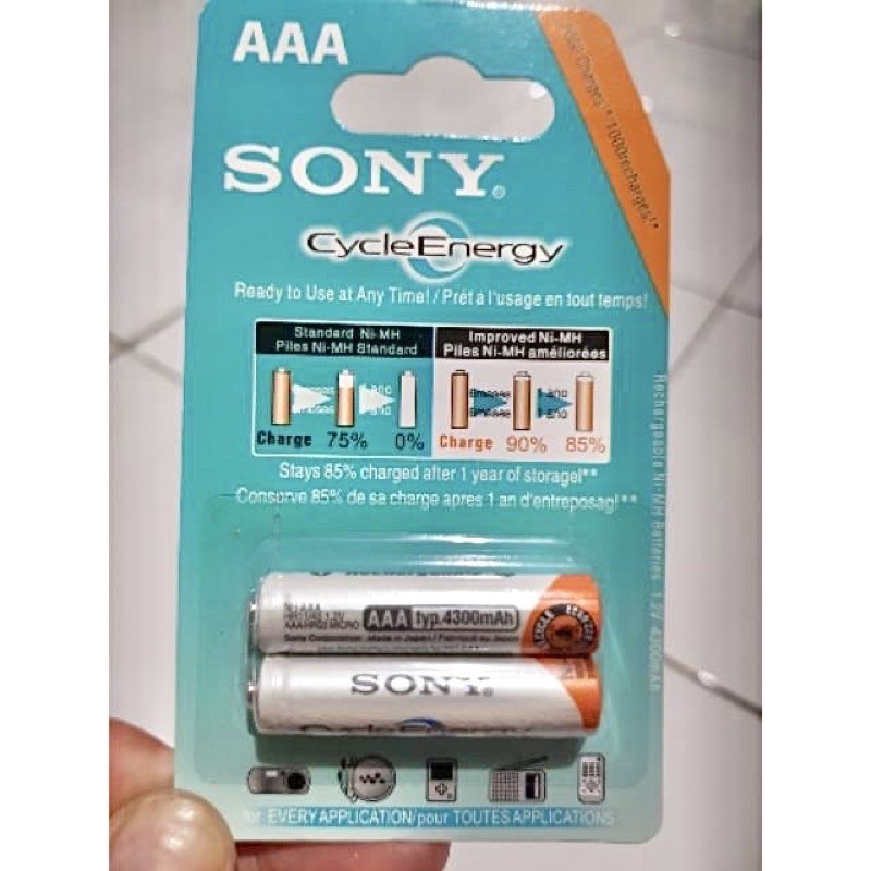 Jual Baterai Batrai Charge Cas Sony AAA A3 4300mAh Sepasang 2 Buah ...