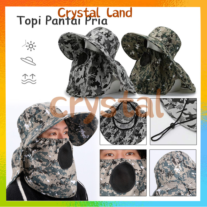 Jual Topi Gunung Visor Lipat Anti UV Matahari Lebar Topi Pantai Cadar ...