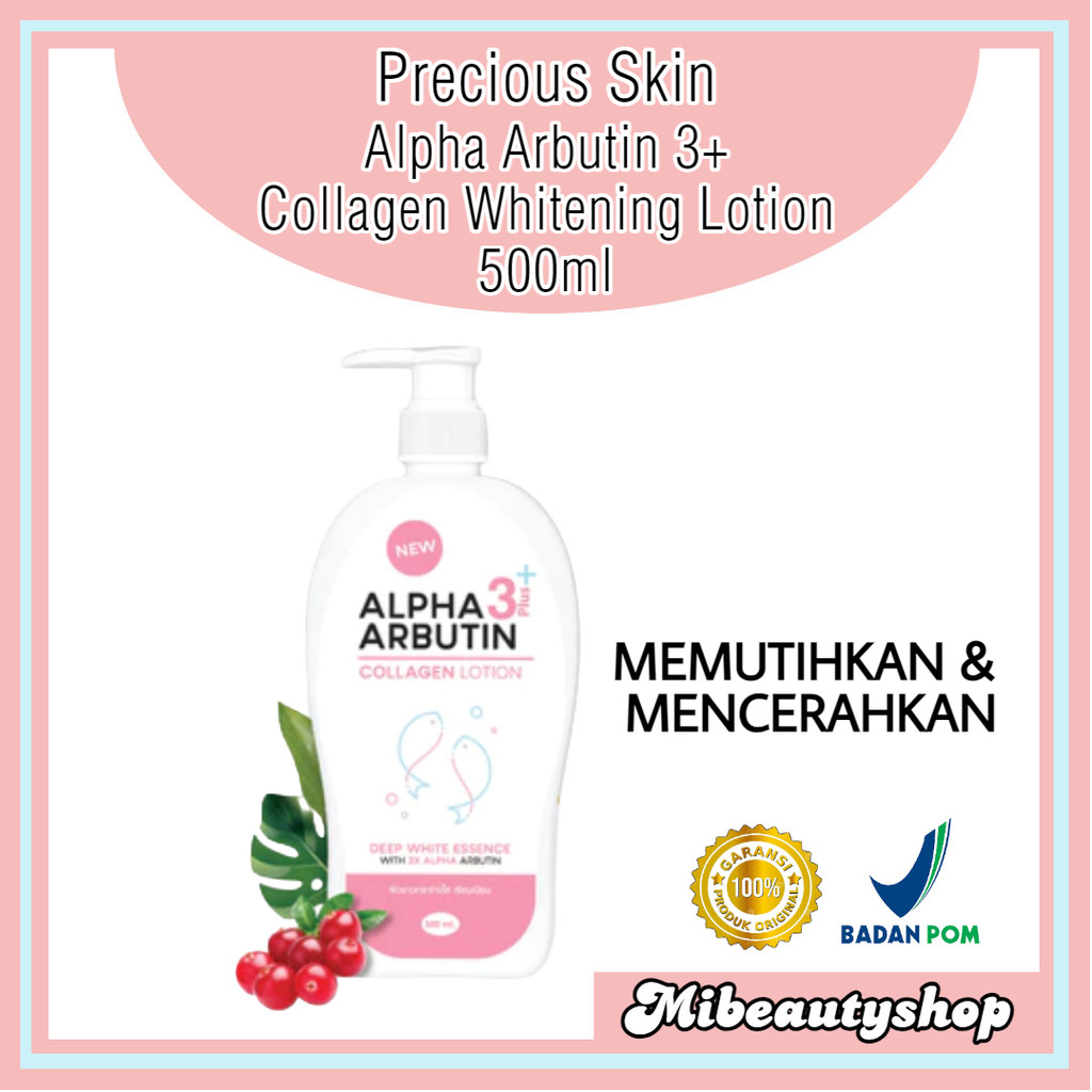 Jual Precious Skin Thailand Alpha Arbutin 3 Plus Collagen Whitening Lotion / Handbody Pemutih ...