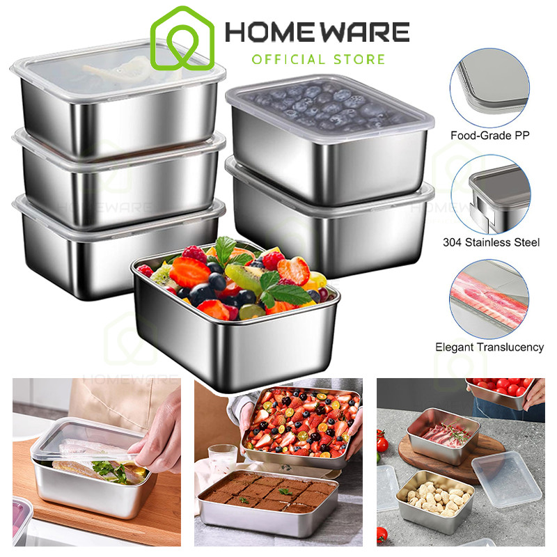 Jual Home Ware Toples Fresh Box Food Storage Box Stainless Wadah ...
