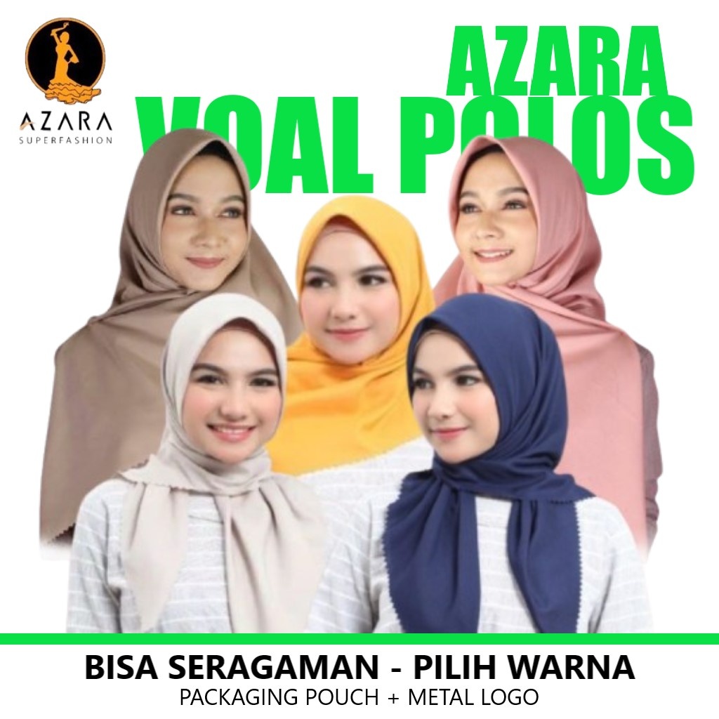 Jual (Pilih Warna) Hijab Segi empat Voal Azara Oskara Premium Logo ...