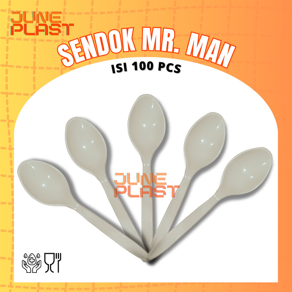 Jual [100PCS] MR MAN SENDOK MAKAN PLASTIK EKONOMIS | Shopee Indonesia