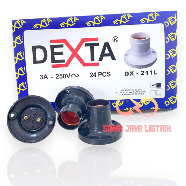 Jual DEXTA Fiting Fitting Lampu Plafon Bulat Hitam E27 DX-211L | Shopee Indonesia