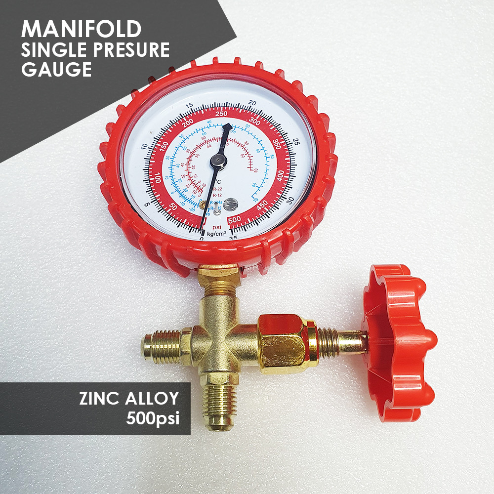 Jual Manifold Single Pressure Gauge 500 Psi Material Zinc Alloy Alat ...