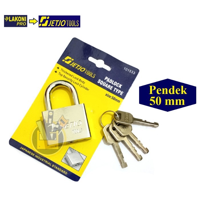 Jual JETJO Gembok Rumah Pagar Gudang Ukuran 50mm Model Pendek / Panjang ...