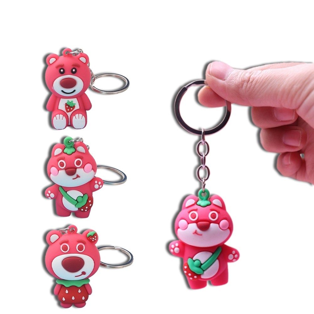 Jual Minimis - GANTUNGAN KUNCI KARAKTER BERUANG PINK LOTSO H640 KEYCHAIN ANAK BERUANG RUBBER ...