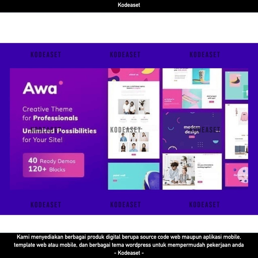 Jual WORDPRESS THEME PORTFOLIO AWA D5985 TEMA TEMPLATE WEB BY KODEASET ...