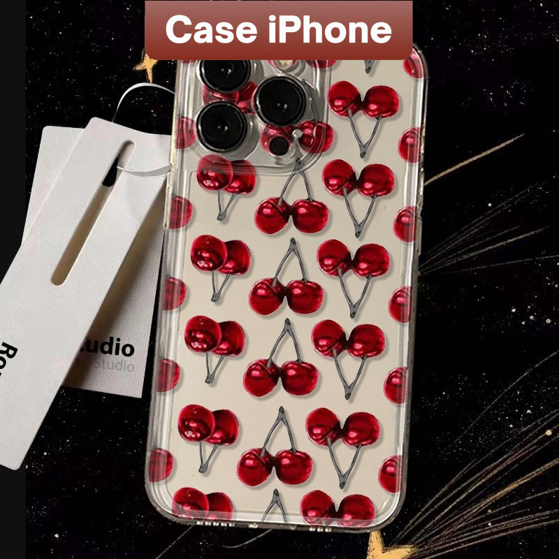 Jual Cherry Motif Lucu Case Iphone 15 Pro Max 6 7 8 X XR XS MAX 11 12 ...