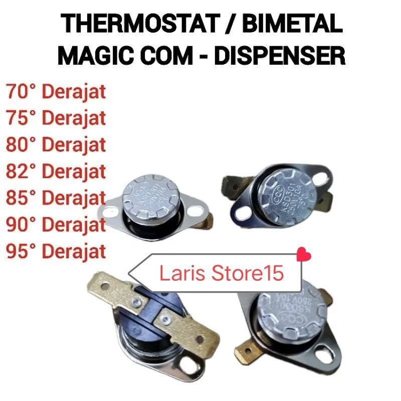 Jual THERMOSTAT BIMETAL UNTUK MAGIC COM / DISPENSER MULTI SEMUA MERK LENGKAP 70 75 80 85 90 95 ...