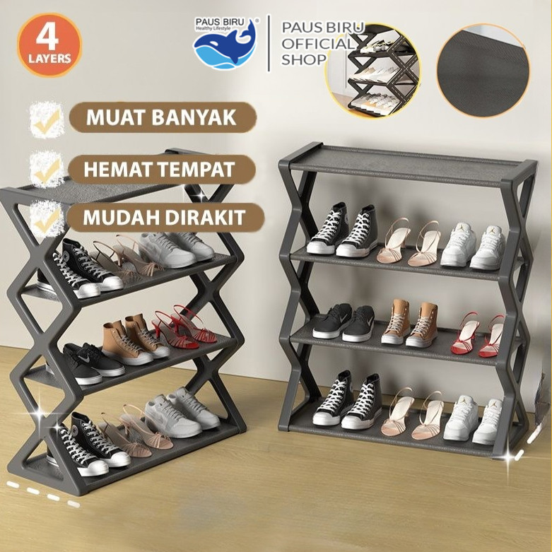 Jual Paus Biru - Rak Sepatu 4/5 Susun Portable Minimalis Serbaguna ...