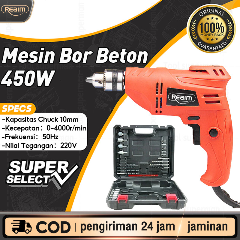 Jual Mesin Bor Listrik 10mm Bolak Balik Electric Drill Bor Beton Kayu ...