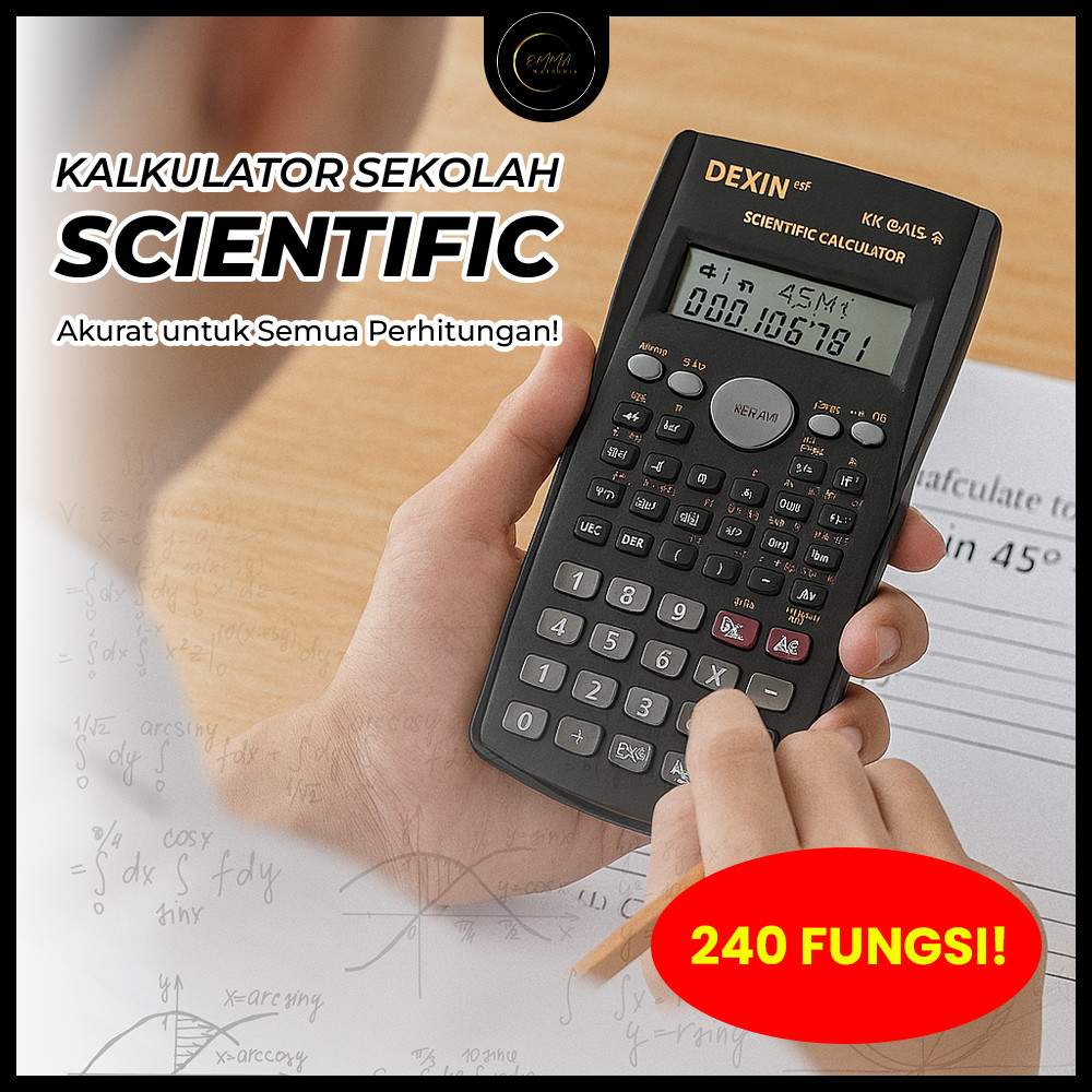 Jual EM KALKULATOR SEKOLAH SCIENTIFIC WARNA 12 DIGIT 240 FUNGSI ...