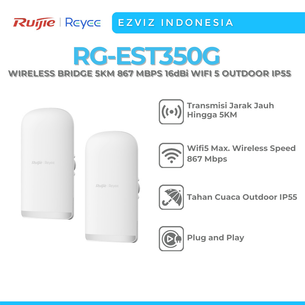 Jual RUIJIE REYEE RG-EST350G WIRELESS BRIDGE 5KM 867 MBPS 16DBI WIFI 5 ...