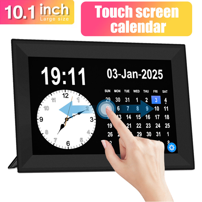 Jual Touch Screen Digtial Calendar Clock Large Screen Display Time Date ...