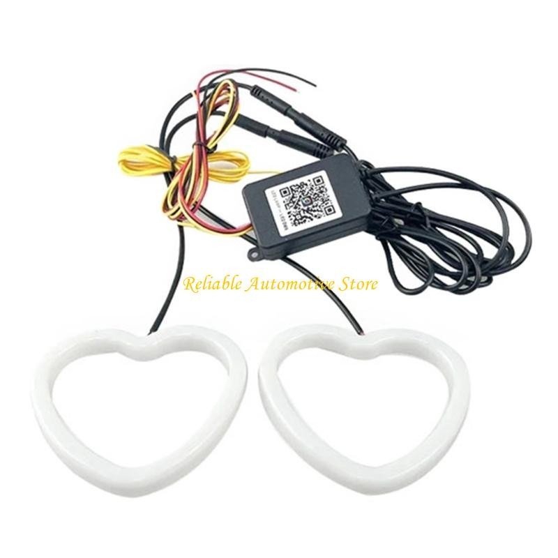 Jual M68B Heart Shaped Rings Mobile APP Control 12V Universal Car ...