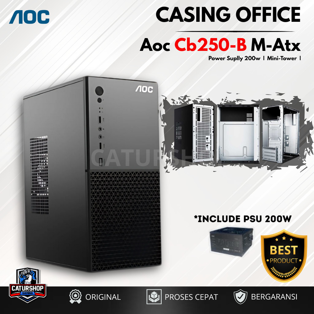 Jual Casing PC Aoc Cb250-B M-Atx Case Include Psu 200W | Shopee Indonesia