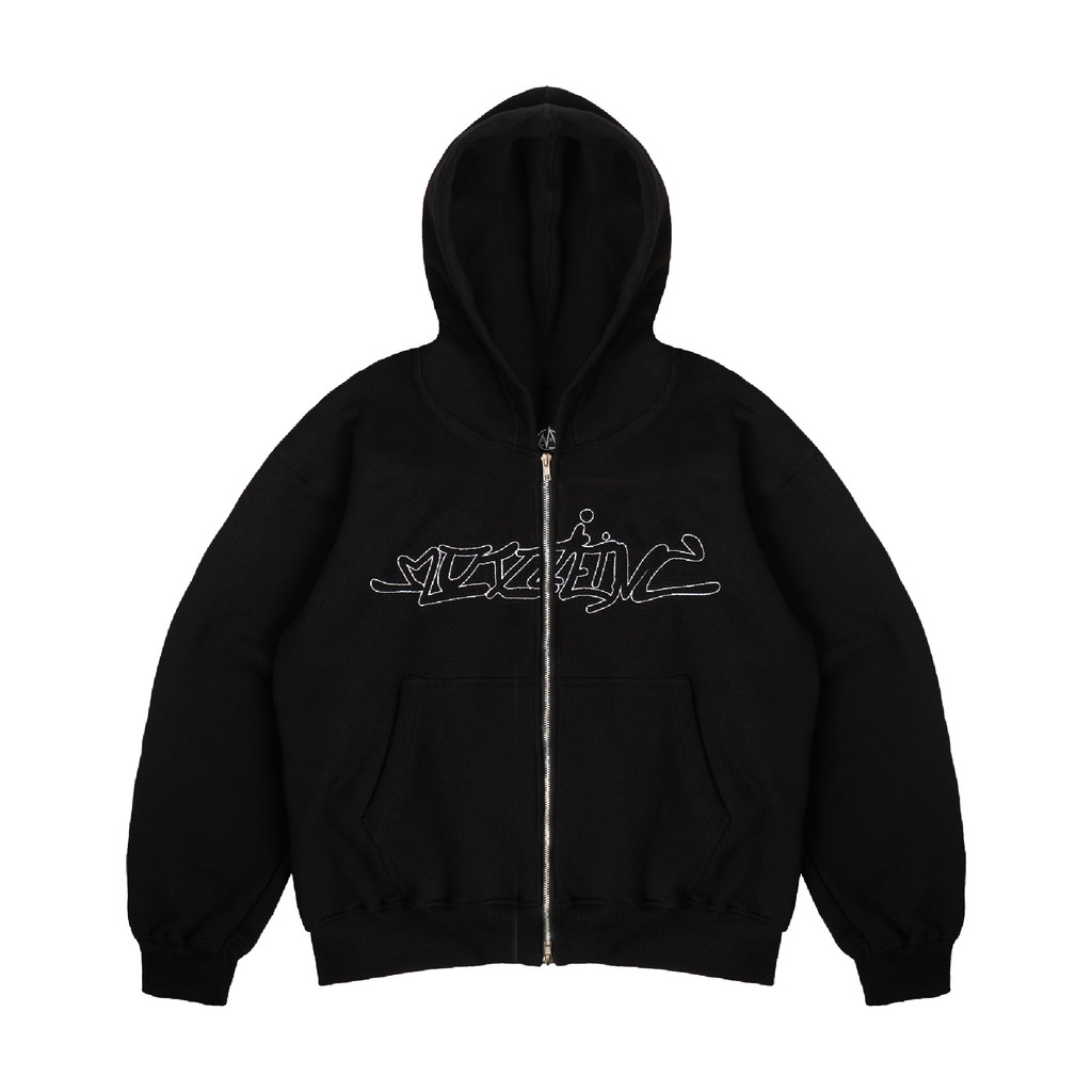 Jual Moxie Hoodie Boxy Fit Double Zip Byte Thread Typography Bordir ...
