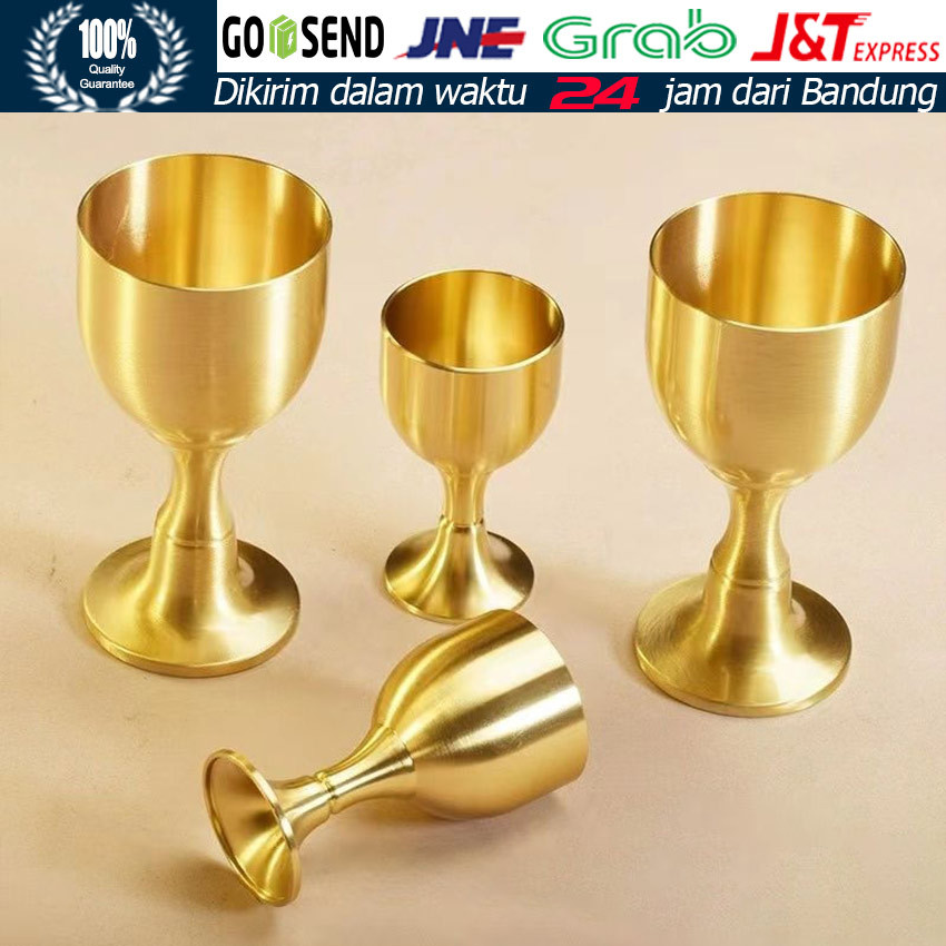 Jual Gelas Anggur Kuningan Bergaya Klasik Tiongkok / Model Retro ...