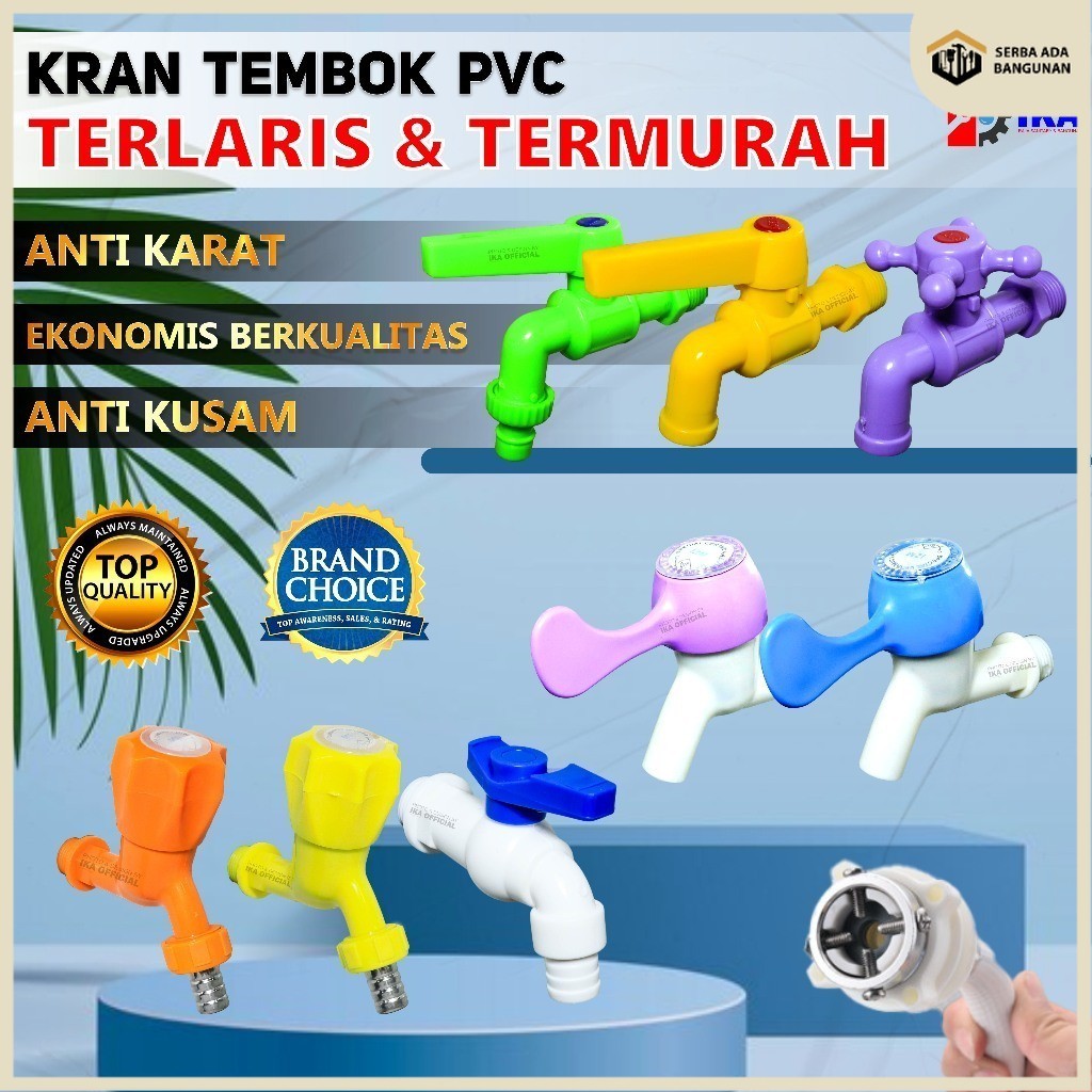 Jual SAB Kran PVC SKL 1/2" Inch Putar Kiri Kanan / Keran Air Tembok ...