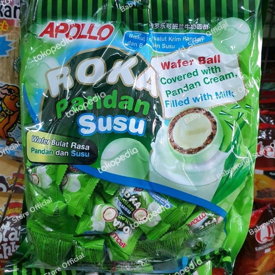 Jual Apollo Roka Pandan Susu Wafer Ball Rasa Pandan Dan Susu Imp0rt ...