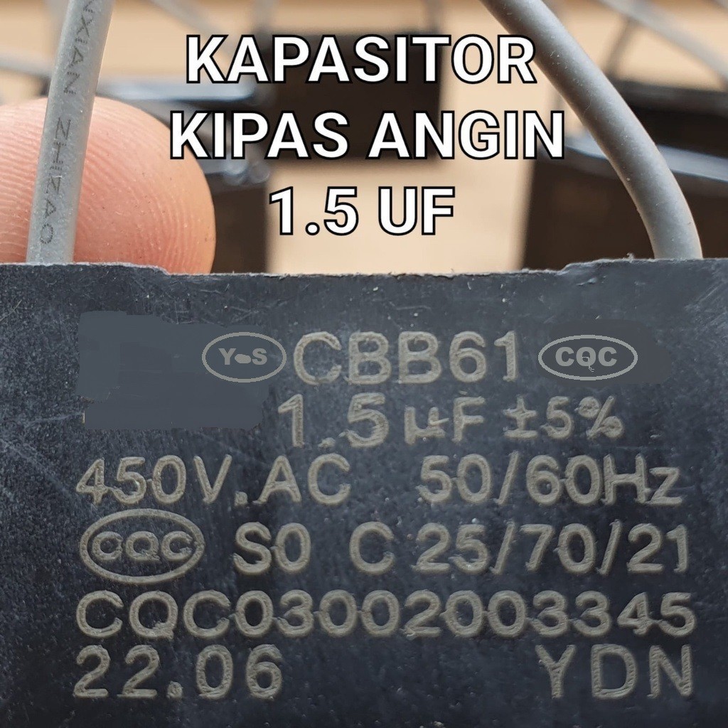 Jual KAPASITOR KIPAS ANGIN 1,8UF 1.5UF 1.2UF ORIGINAL UNTUK KIPAS ANGIN STANDING BERDIRI DUDUK ...