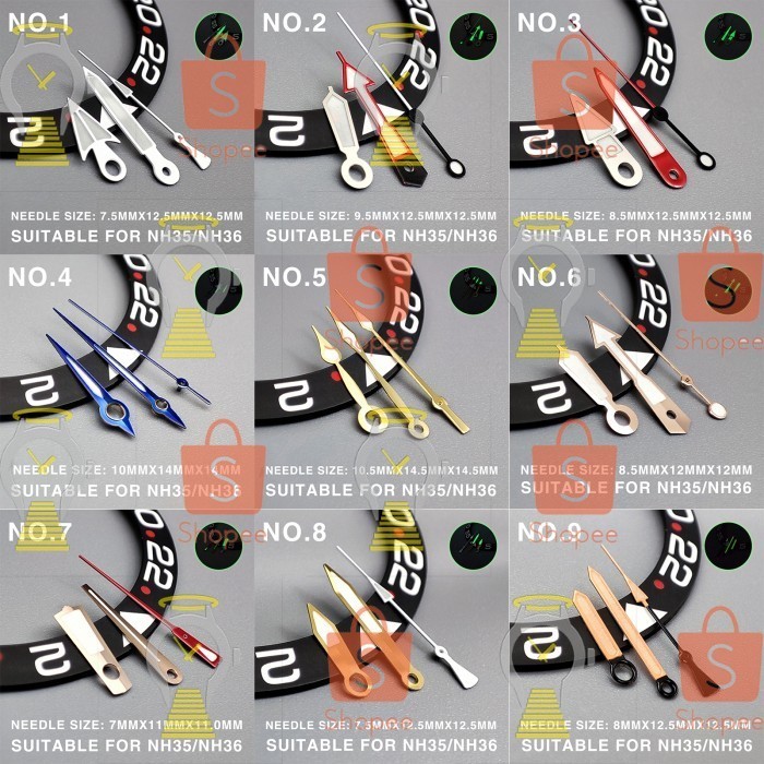 Jual Seiko Mod Hands No 1 - 9 Lumed For NH35/NH36/4R | Shopee Indonesia