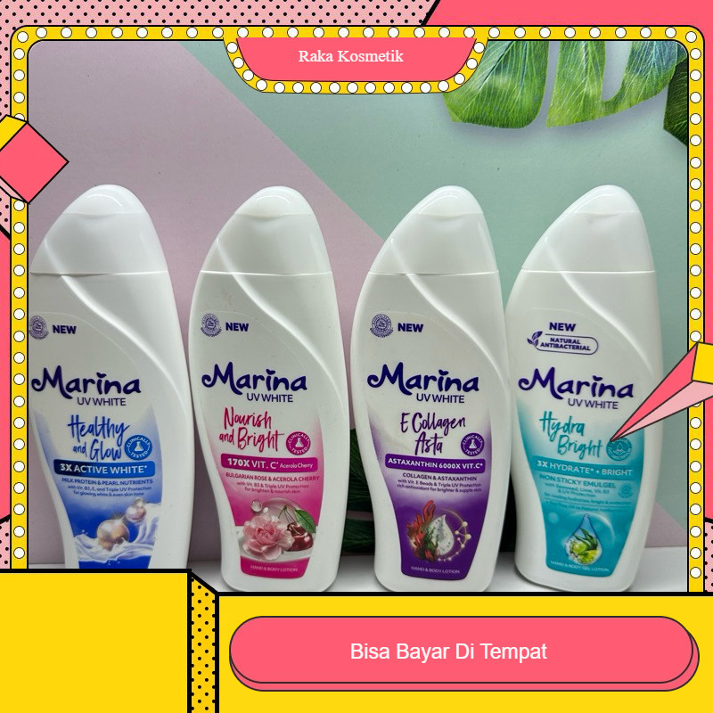 Jual Marina Hand Body Lotion UV White 185ml | Shopee Indonesia