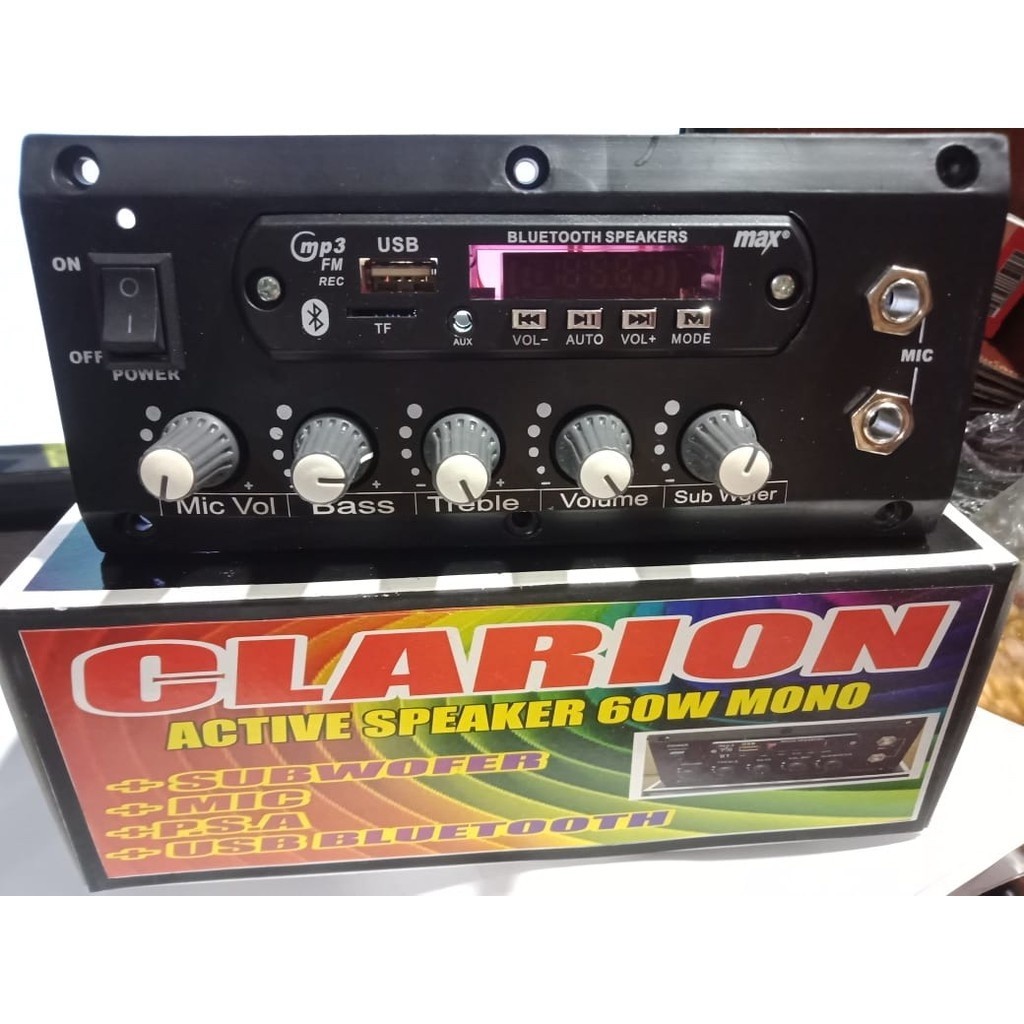 Jual KIT CLARION Speaker AKTIF 60 WATT PANEL + LENGKAP USB BLOUTHOOT ...