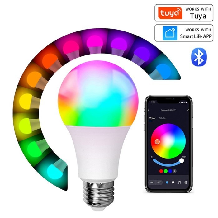 Jual Lampu Bohlam RGB Warna Warni Remote Bluetooth 9 W Aplikasi ...