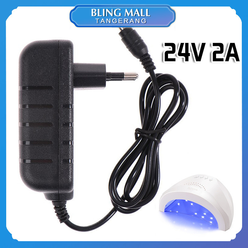 Jual EU Adapter Power Supply 24V 2A Untuk Lampu LED UV Pengering Kutek ...
