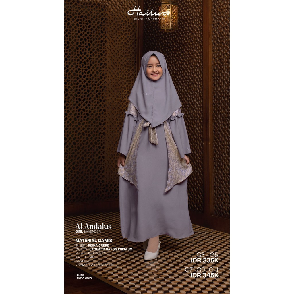 Jual Nibras_Bandung - Gamis Wanita One Set Bahan Rayon Al Andalus Girl ...