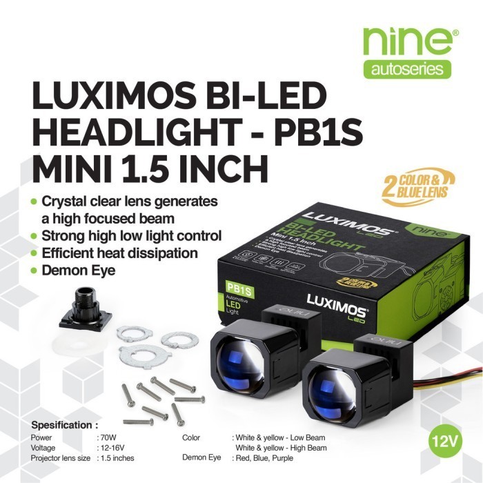 Jual LAMPU BILED MINI PROJECTOR LED HEADLIGHT MATRIX 1.5 INCH DEVIL ...
